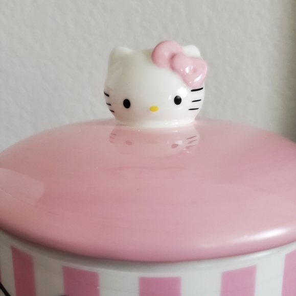 Hello Kitty | Kitchen | Hello Kitty Canister Cookie Jar Pink Stripes ...